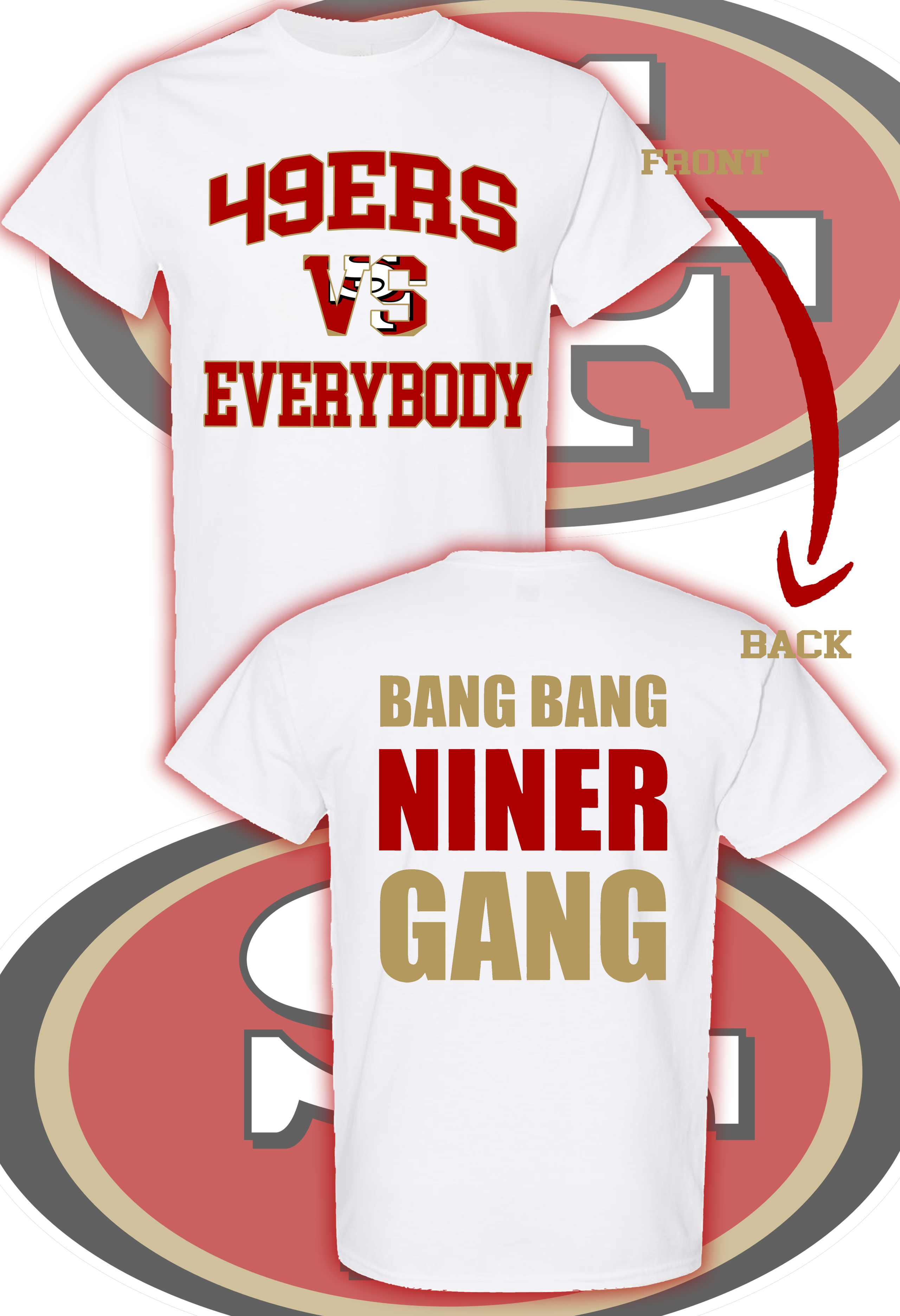 NINERS FOOTBALL TEE | Flaw1ess615